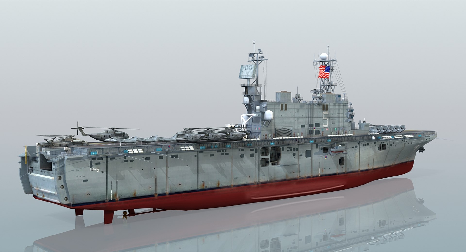 Uss Peleliu Lha-5 3d Model