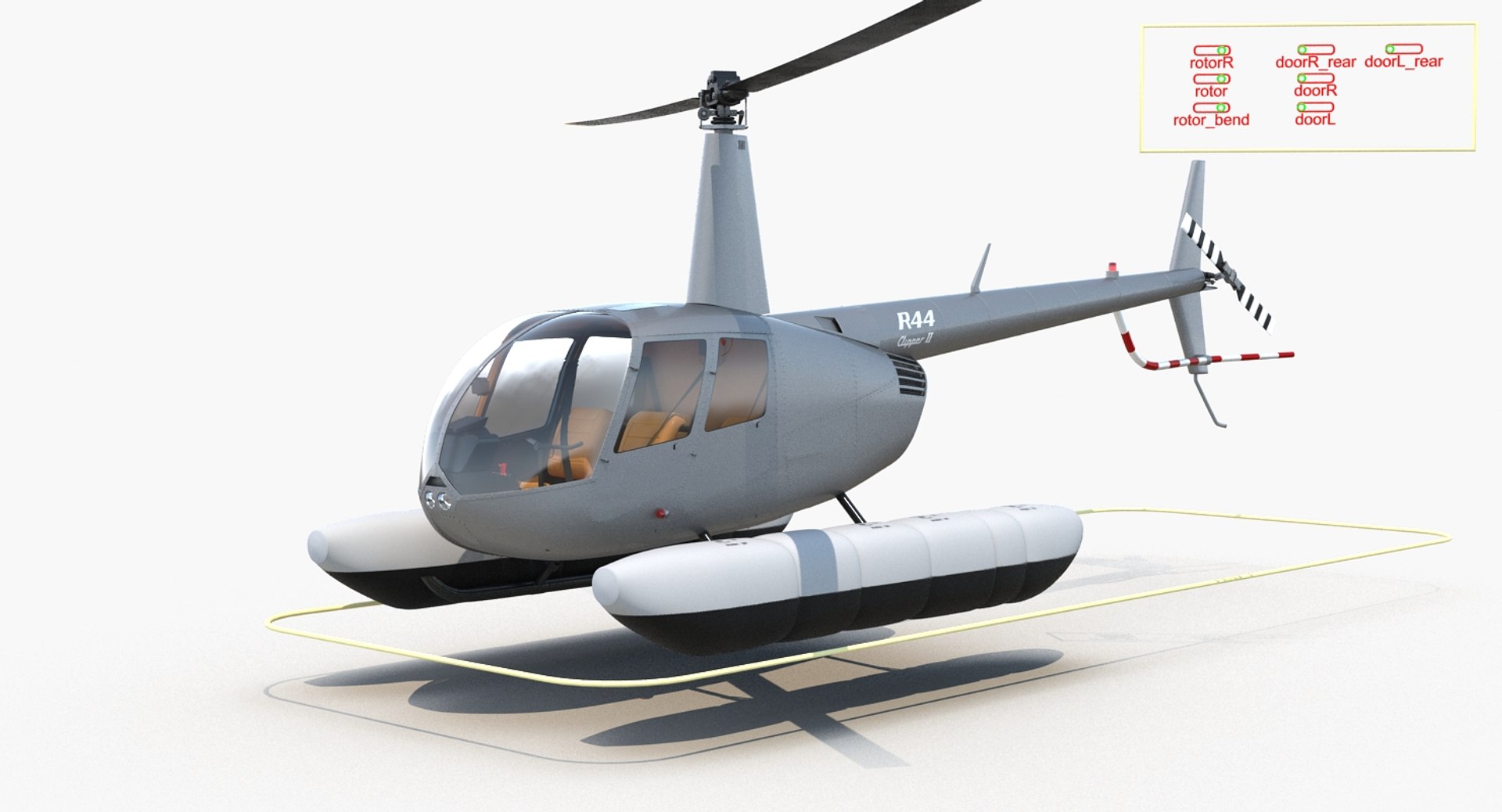 Helicopter Robinson R44 Floats Max