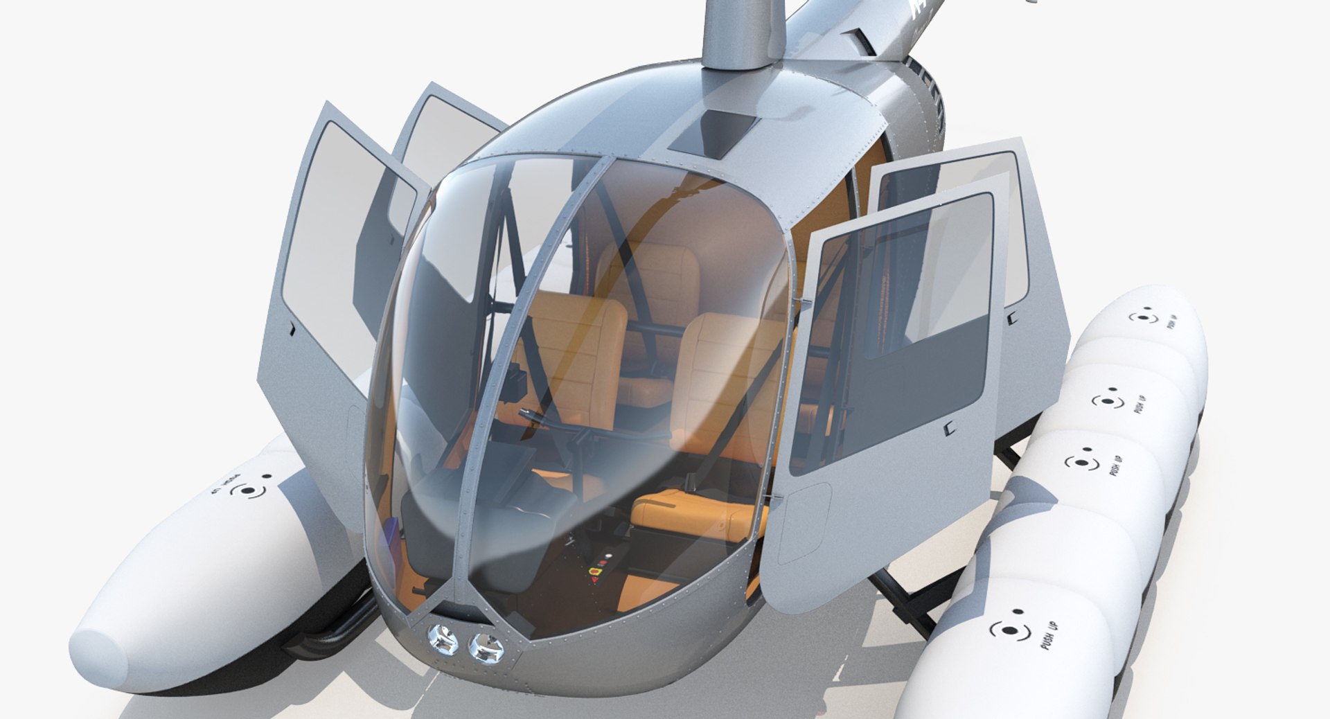 Helicopter Robinson R44 Floats Max