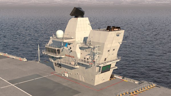 modelo 3d El HMS Queen Elizabeth con equipo militar - TurboSquid 2346155