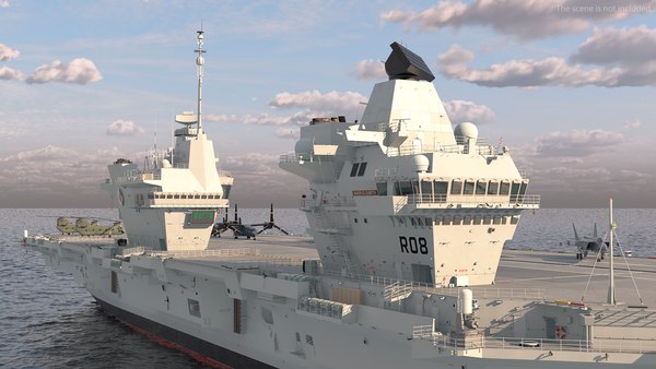 modelo 3d El HMS Queen Elizabeth con equipo militar - TurboSquid 2346155