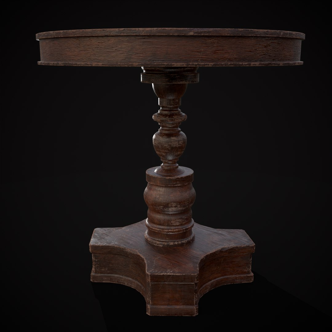 Mahogany Medieval Antique Pedestal Round Table 3D Model - TurboSquid 1984826