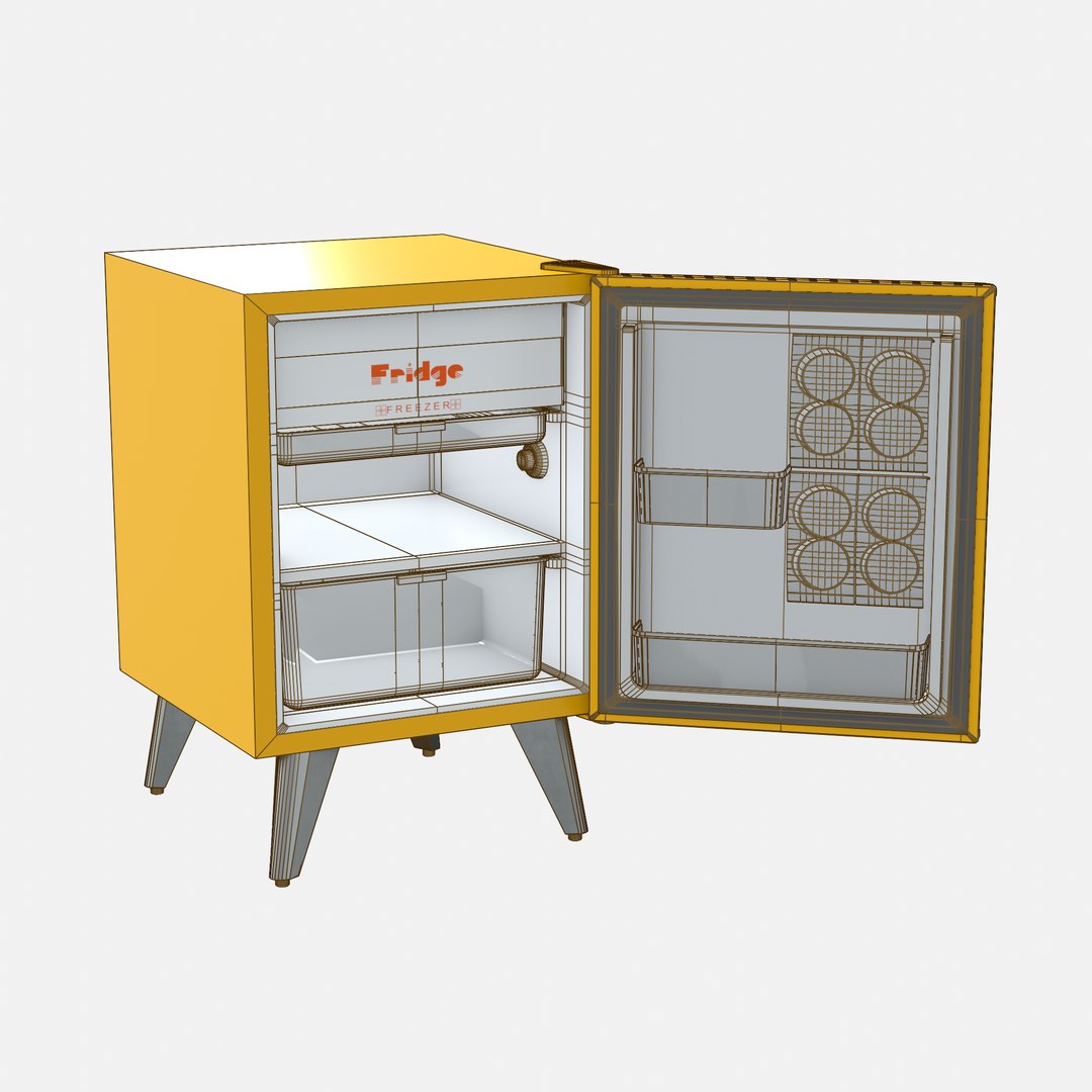 3D Mini Fridge Yellow - TurboSquid 1894238