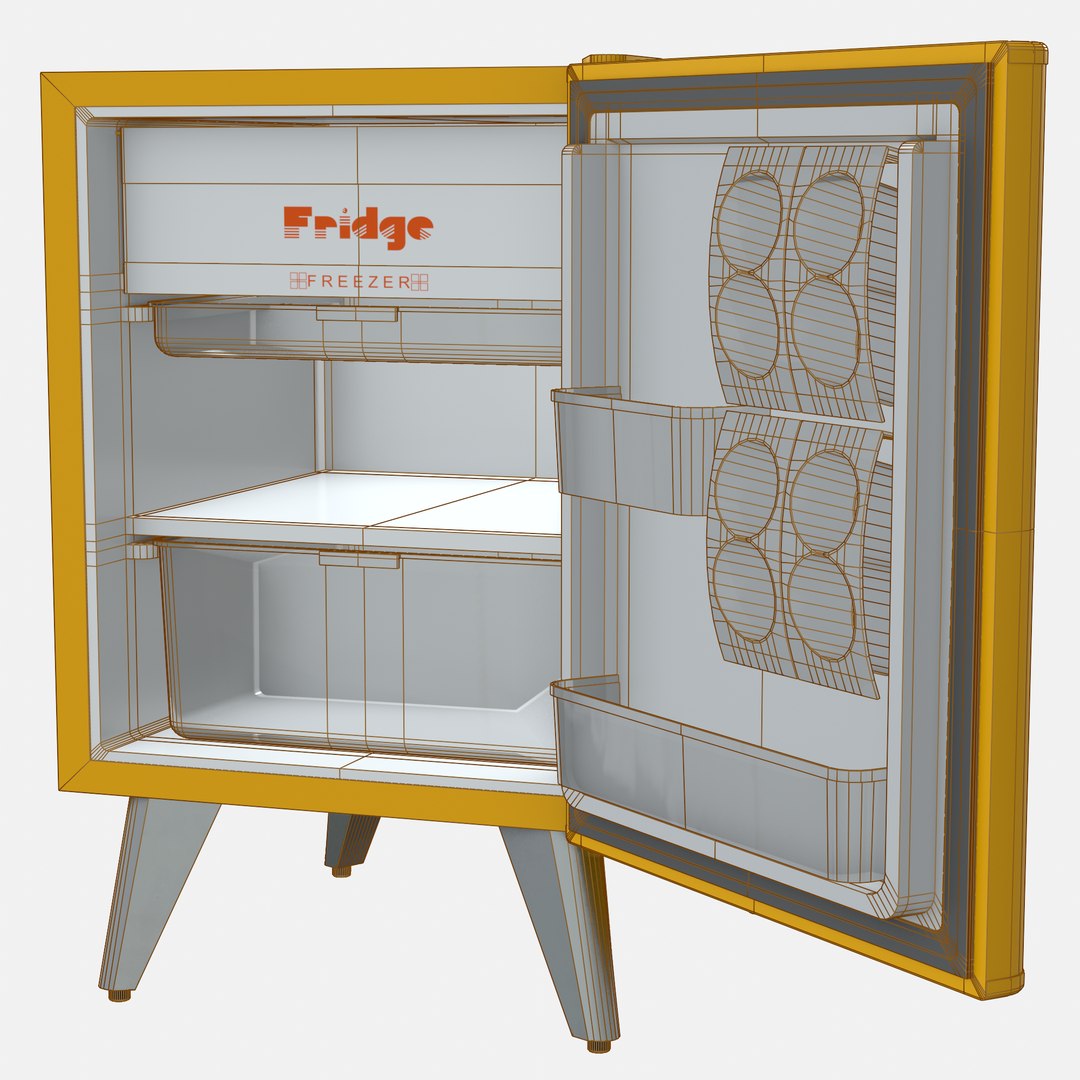 3D Mini Fridge Yellow - TurboSquid 1894238
