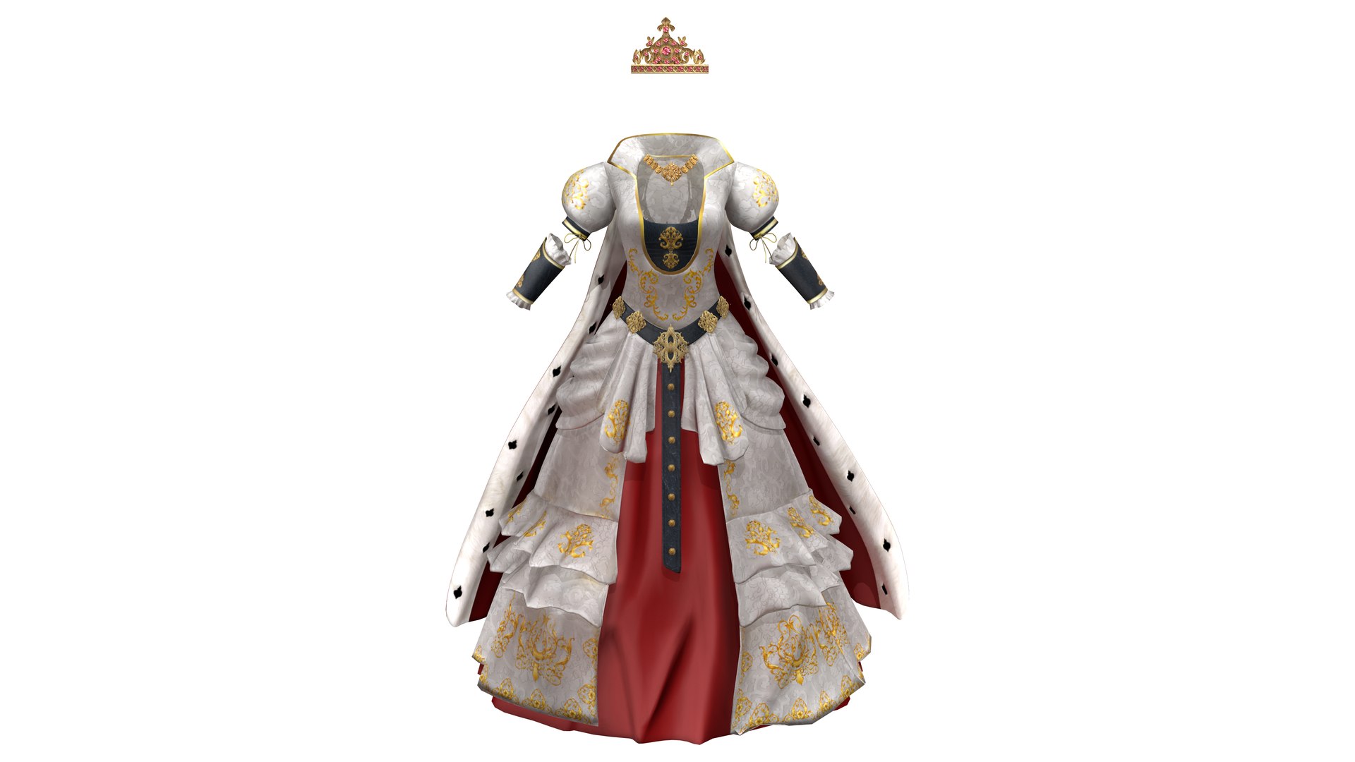 3D Model Full Medieval Queen Royal Quin Outfit - TurboSquid 1980285