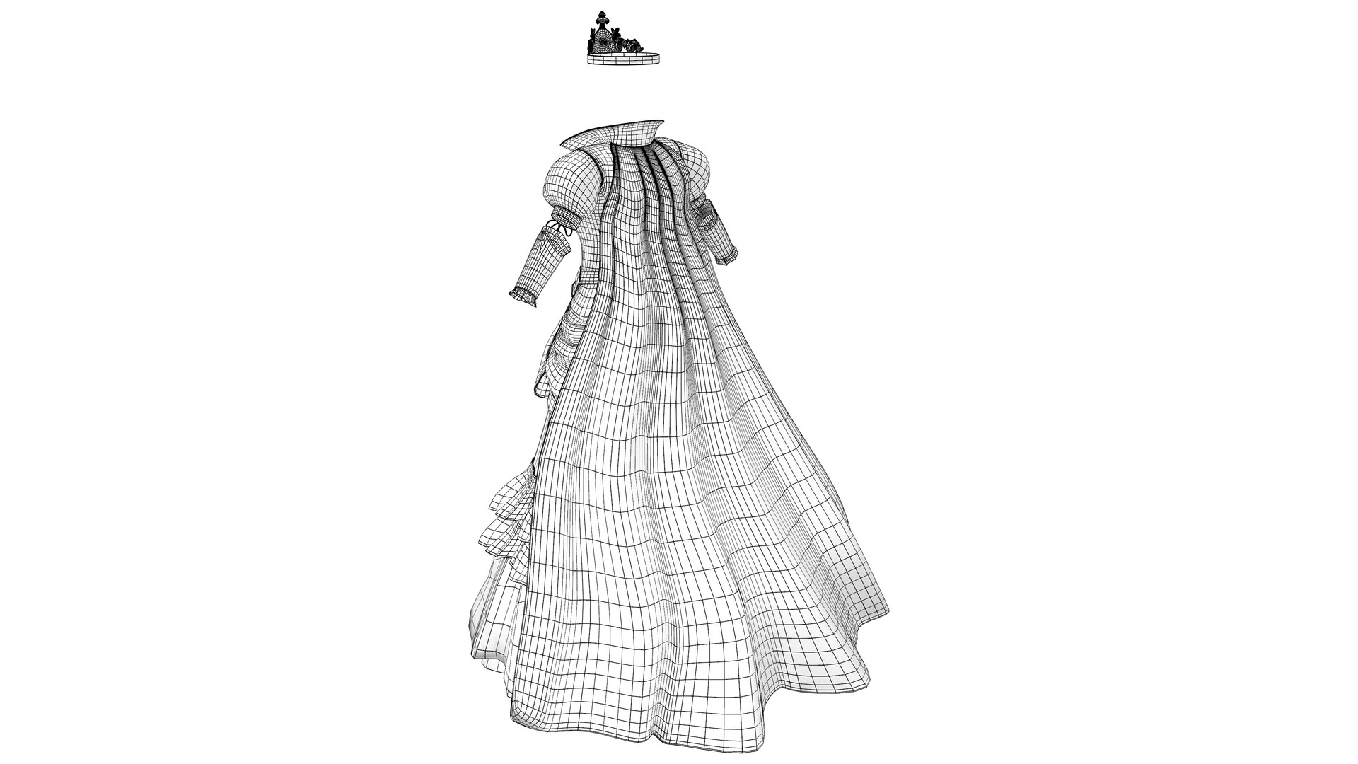 3D Model Full Medieval Queen Royal Quin Outfit - TurboSquid 1980285