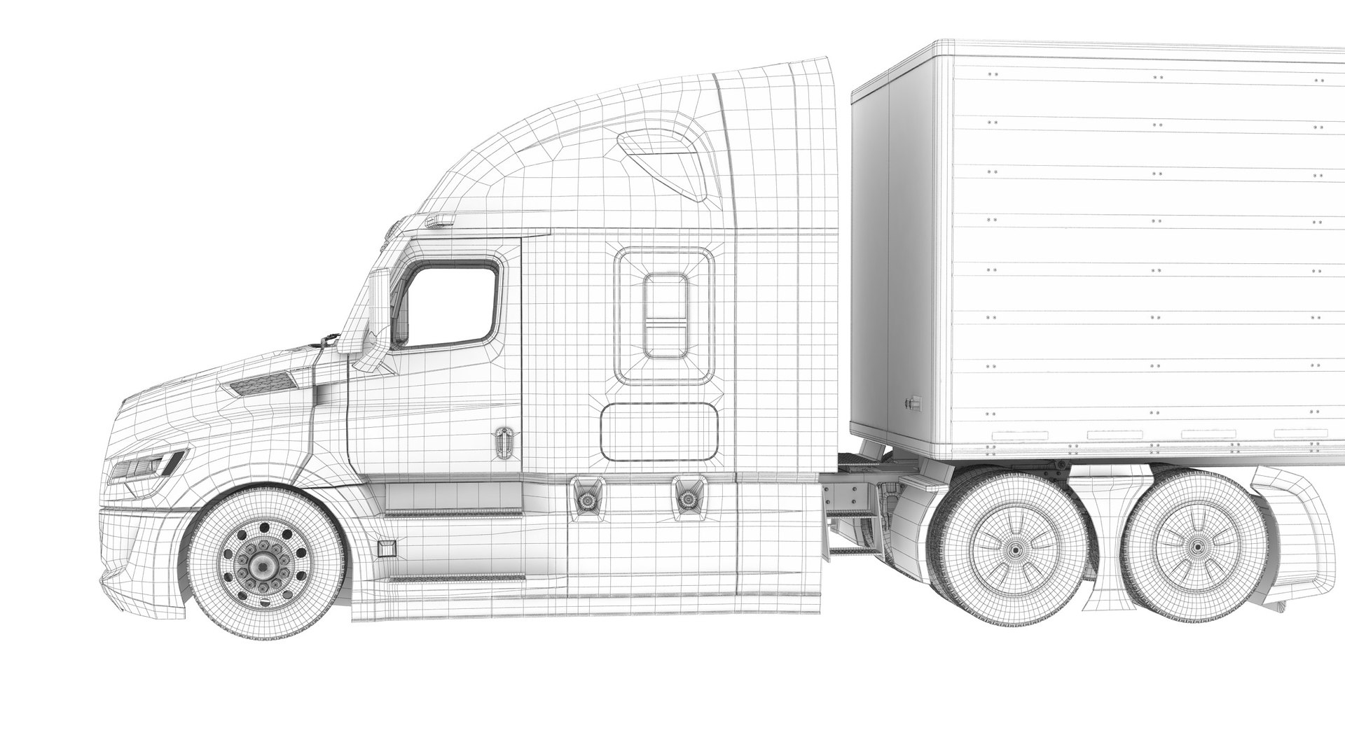 3D Freightliner Cascadia 5th Generation With Trailer 2025 Model ...