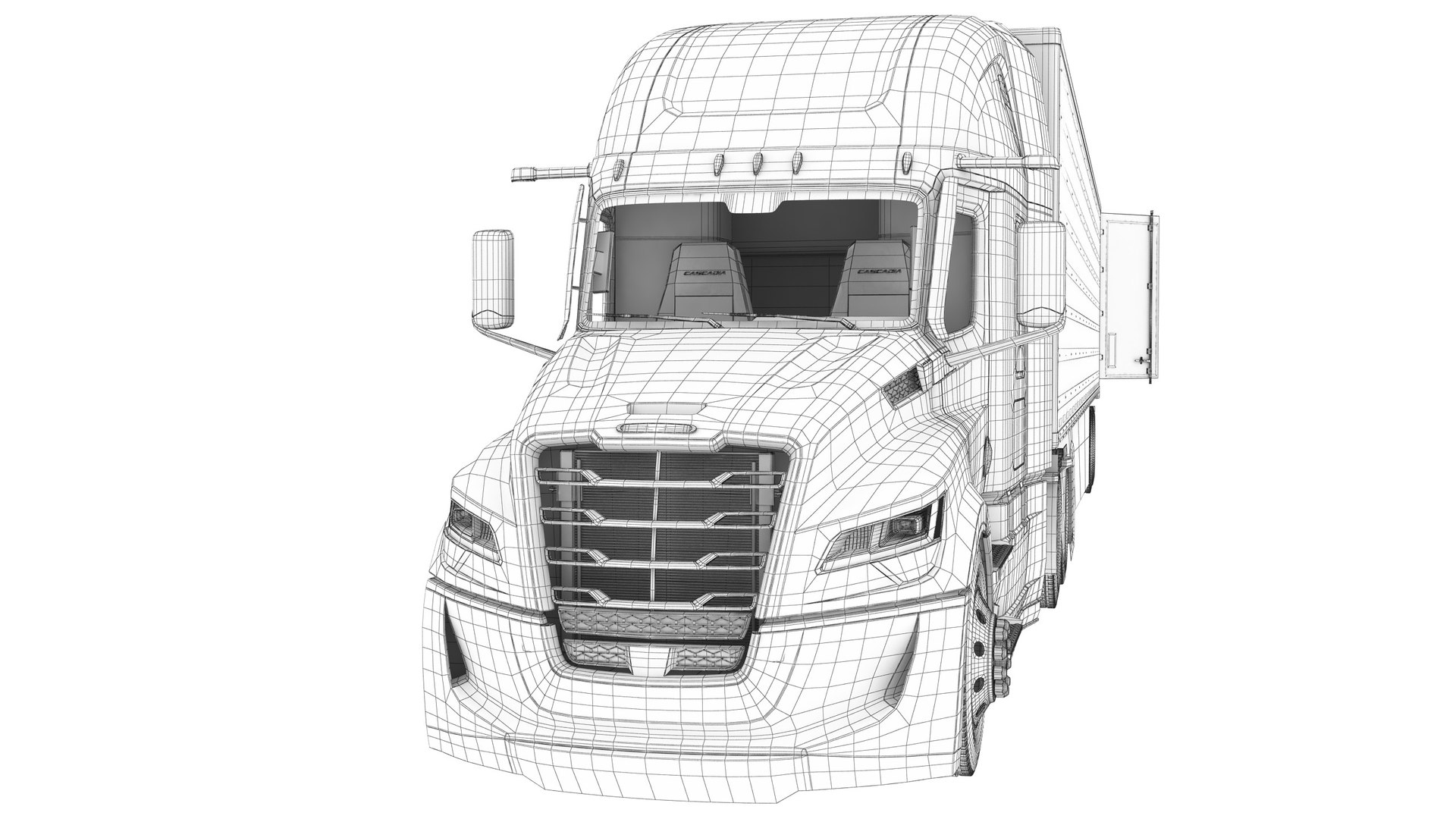 3D Freightliner Cascadia 5th Generation With Trailer 2025 Model ...