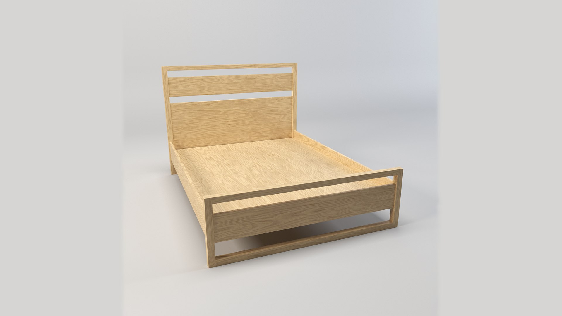 Wooden Bed Model - TurboSquid 2370975