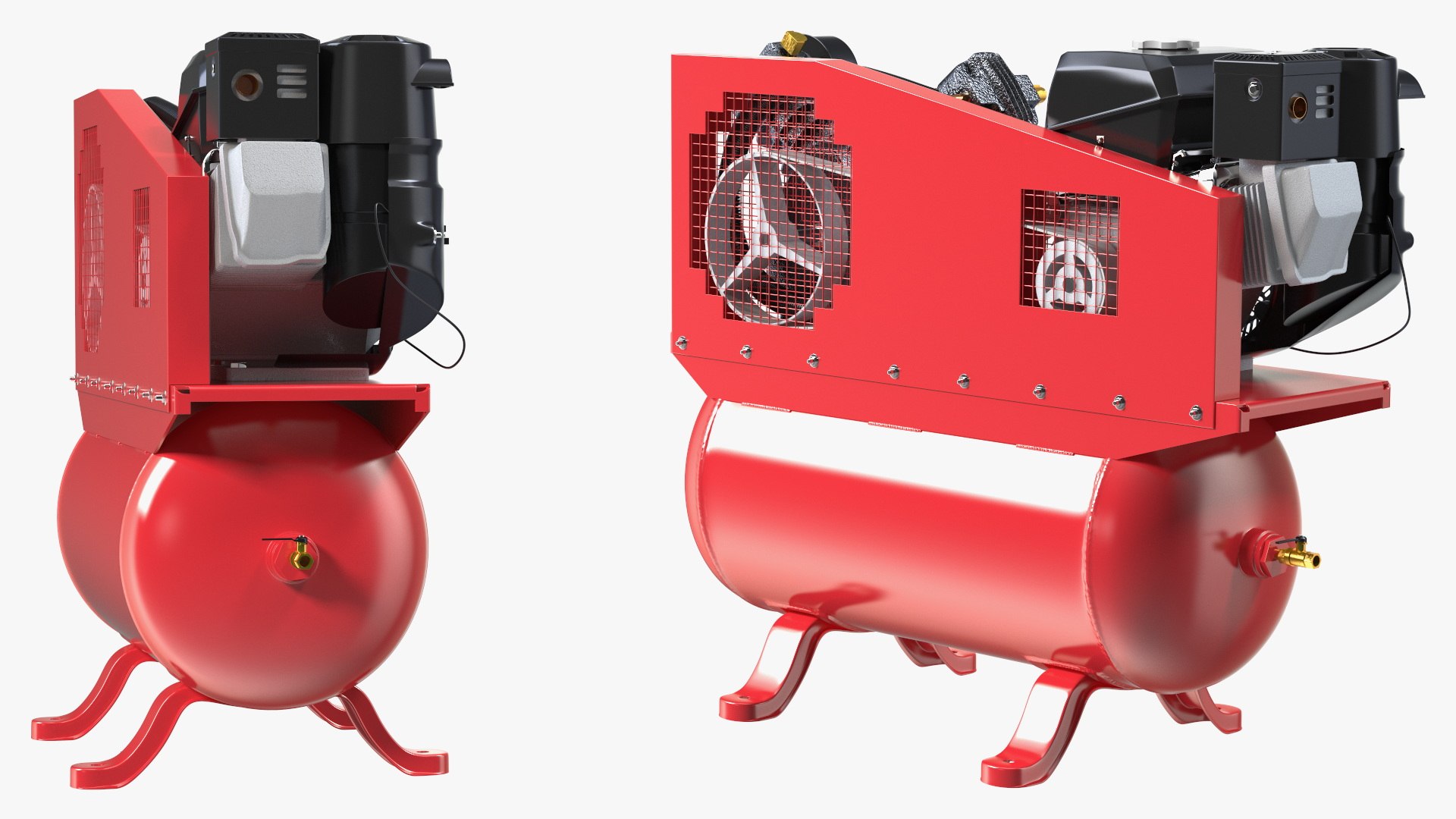 Red Diesel Piston Air Compressor Model - TurboSquid 2145514