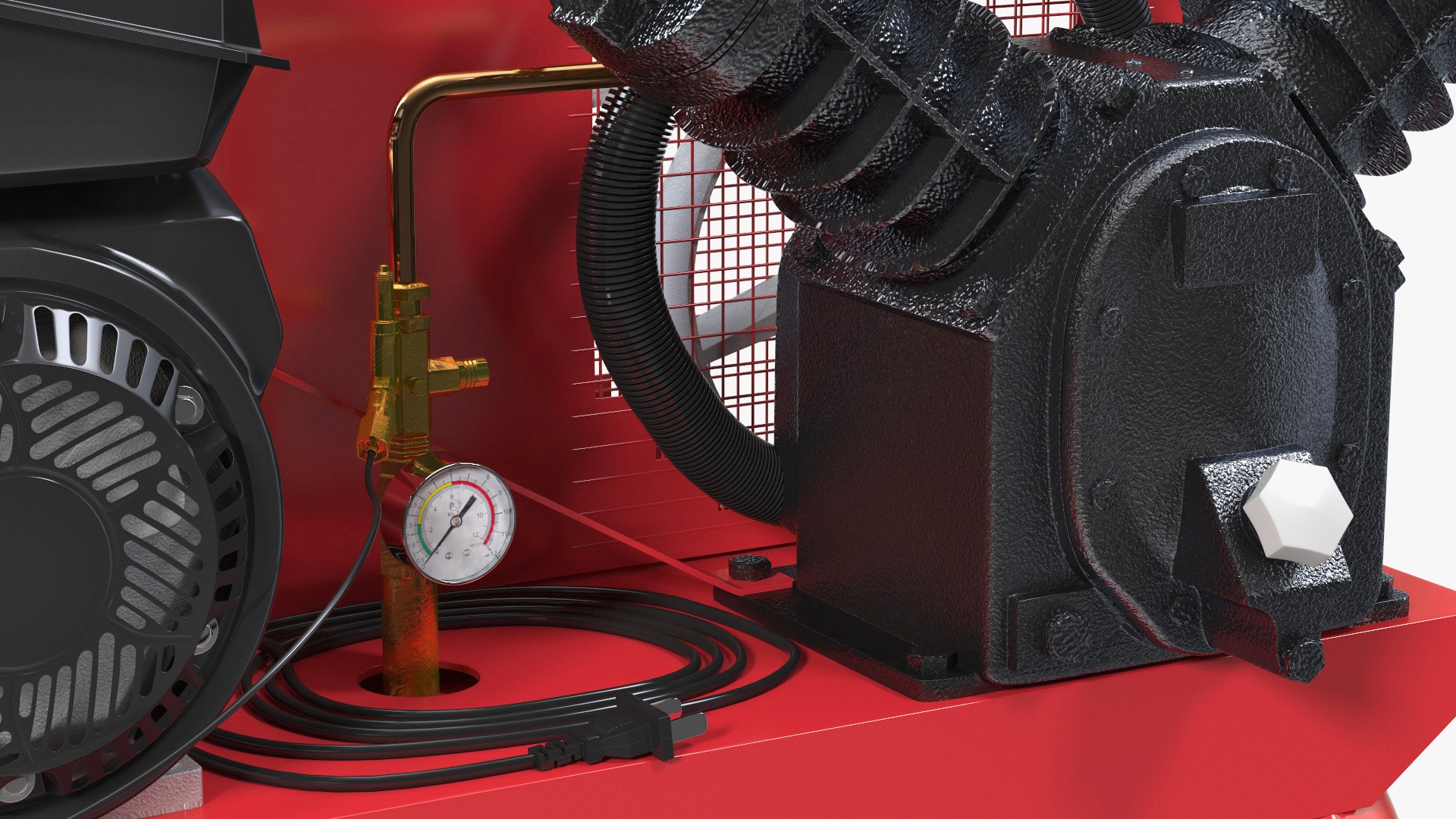 Red Diesel Piston Air Compressor model - TurboSquid 2145514