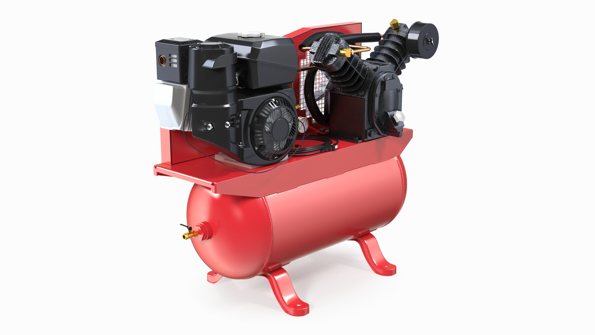 Red Diesel Piston Air Compressor Model - TurboSquid 2145514