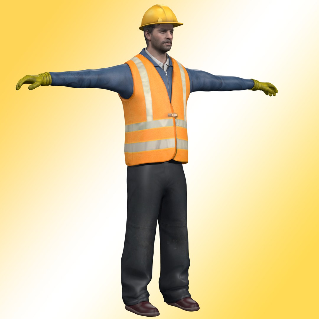 3D Model Construction Worker - TurboSquid 2033150
