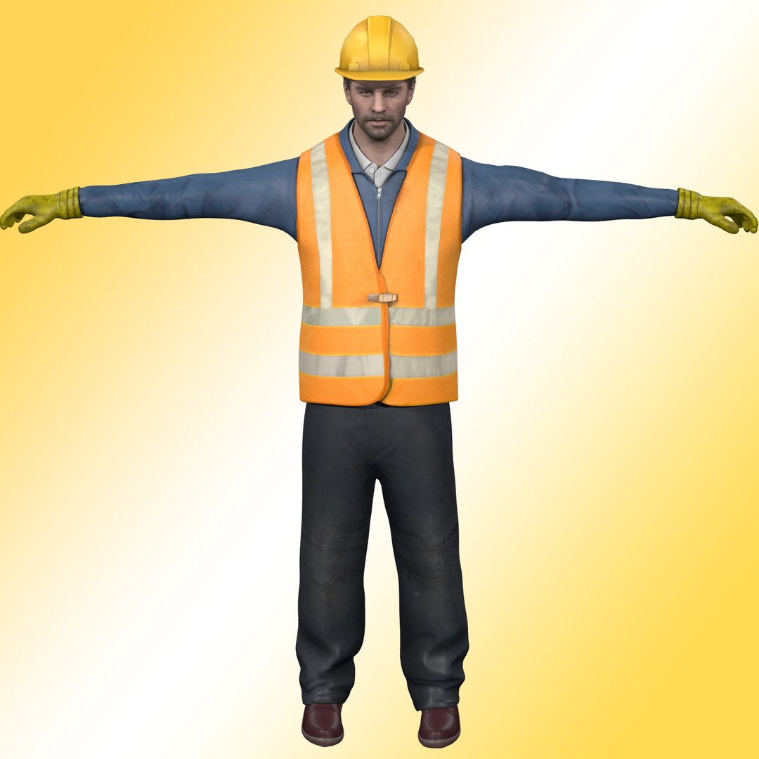 3D Model Construction Worker - TurboSquid 2033150
