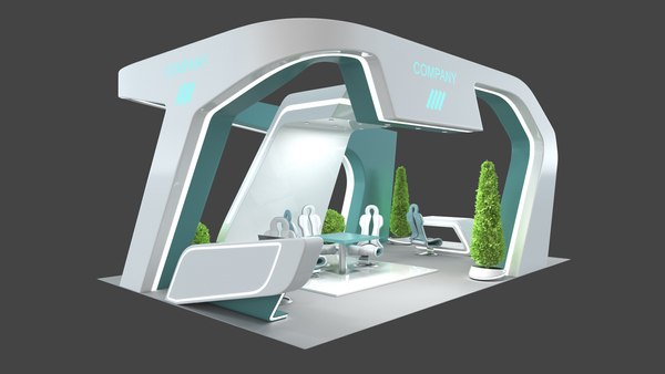 modelo 3d Stands de exposición futuristas de ciencia ficción ...