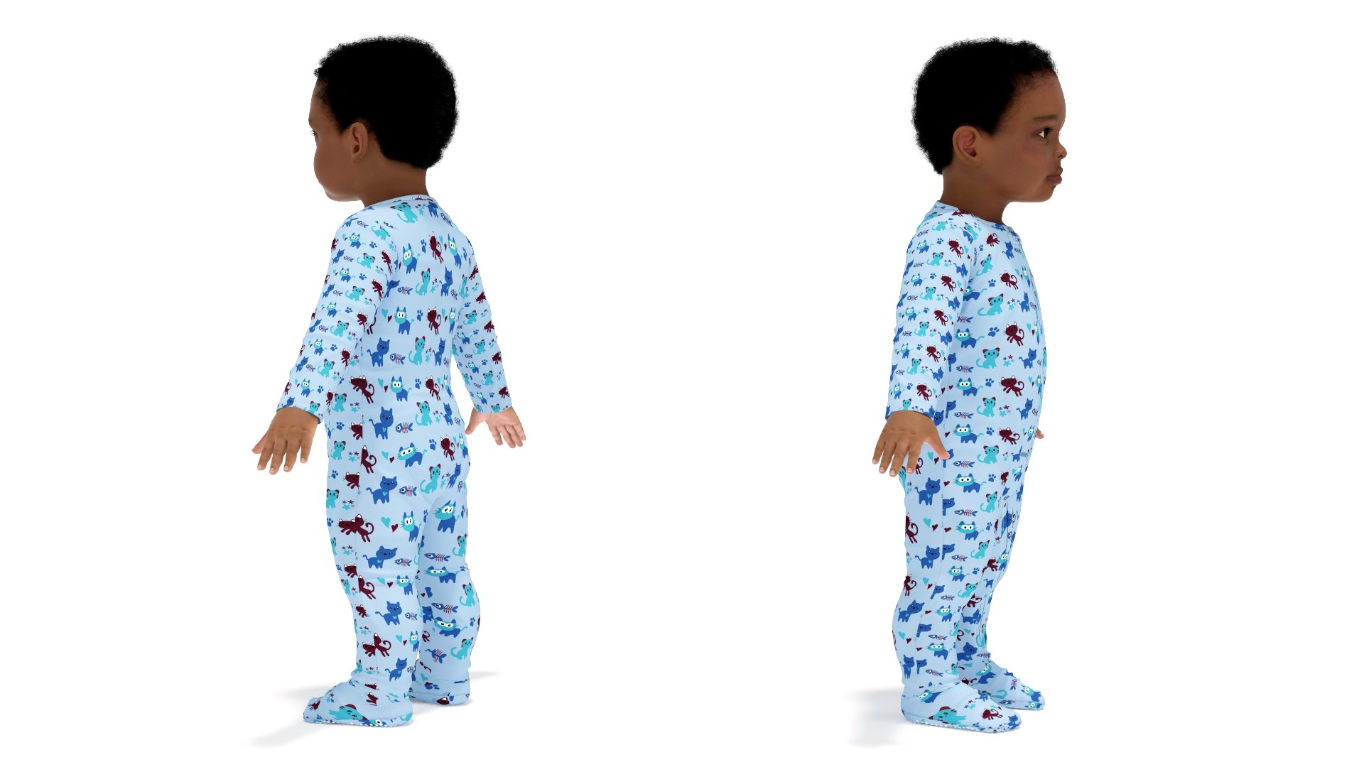 Black Baby Boy Light Skin In Full Bodysuit A-Pose 3D Model - TurboSquid ...