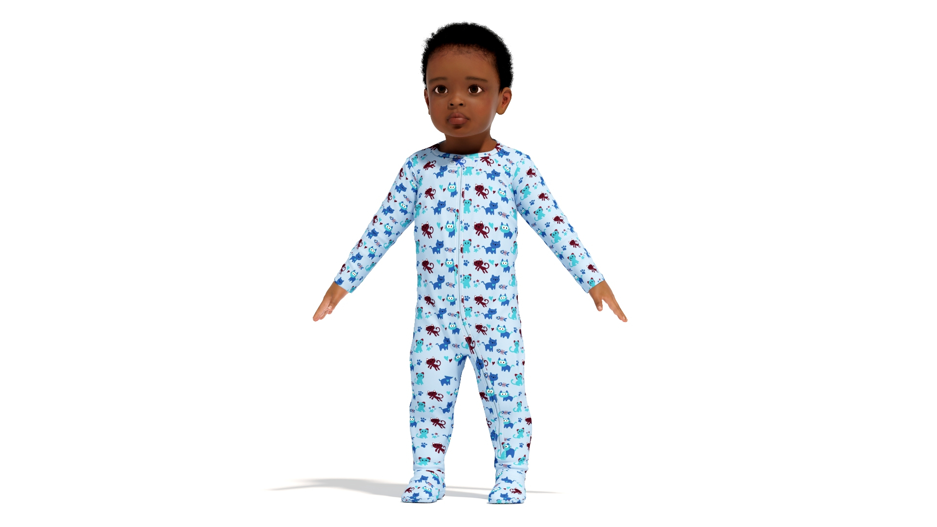 Black Baby Boy Light Skin In Full Bodysuit A-Pose 3D Model - TurboSquid ...