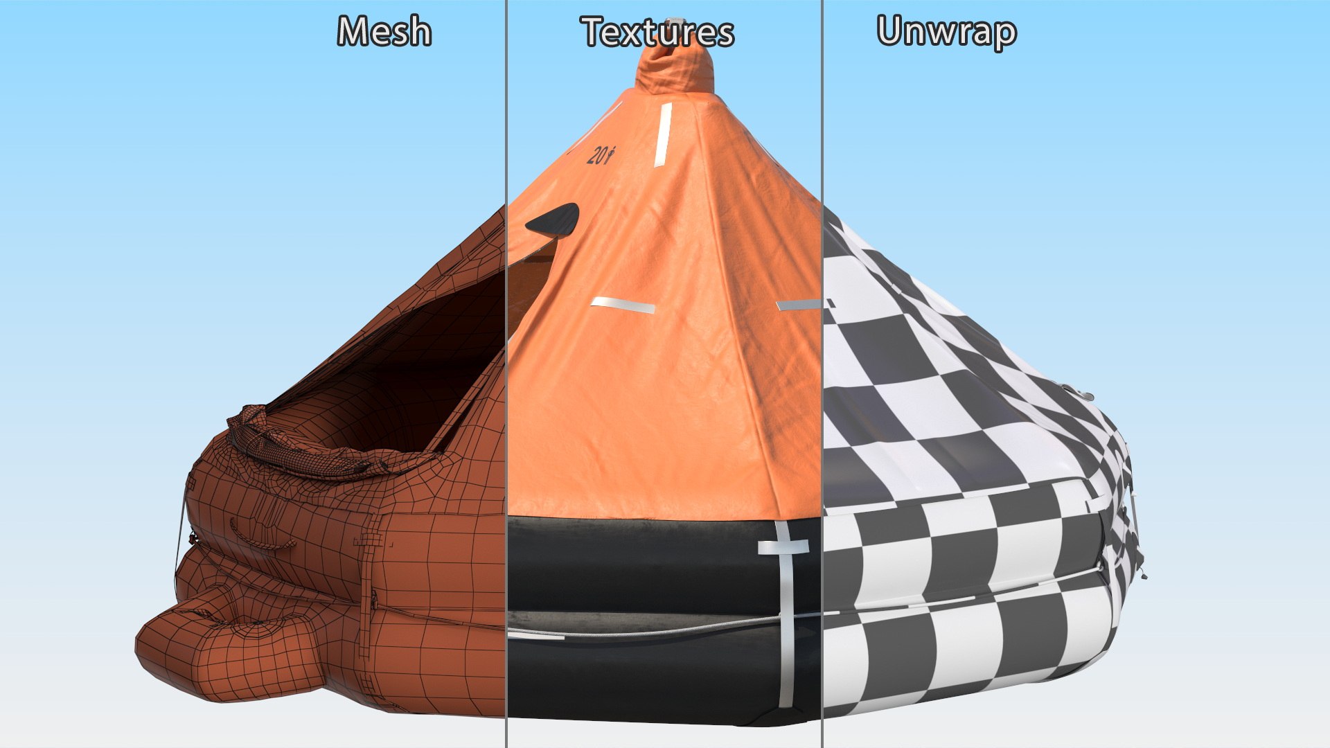 3D Model Inflatable Life Raft - TurboSquid 2315045