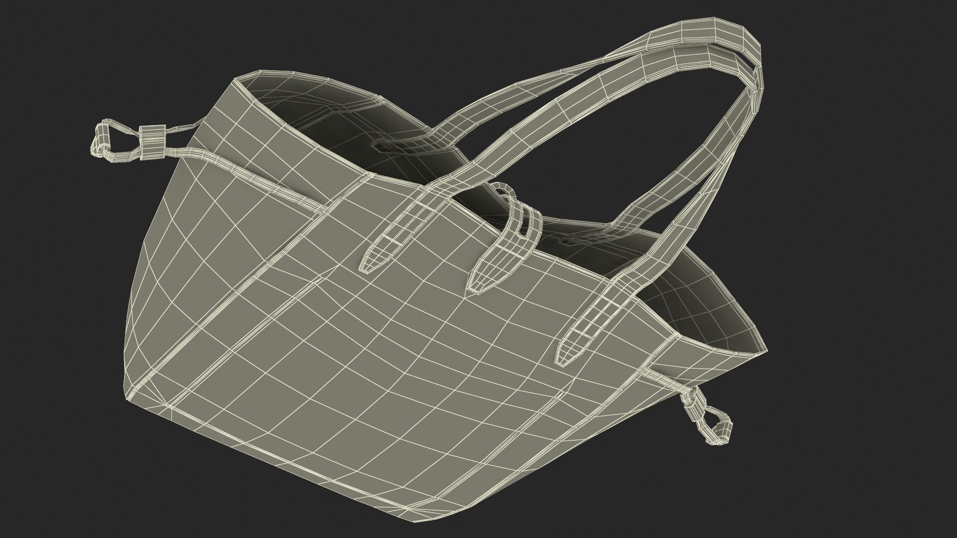 3D Model Black Shopper Tote Bag - TurboSquid 2098141