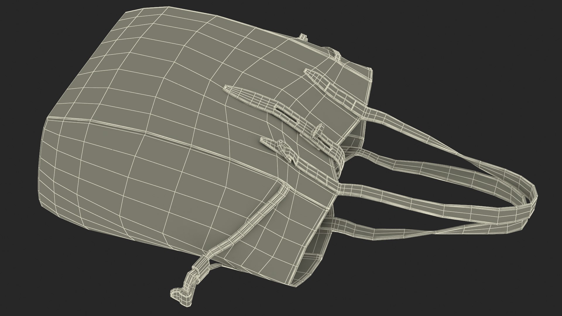 3D Model Black Shopper Tote Bag - TurboSquid 2098141