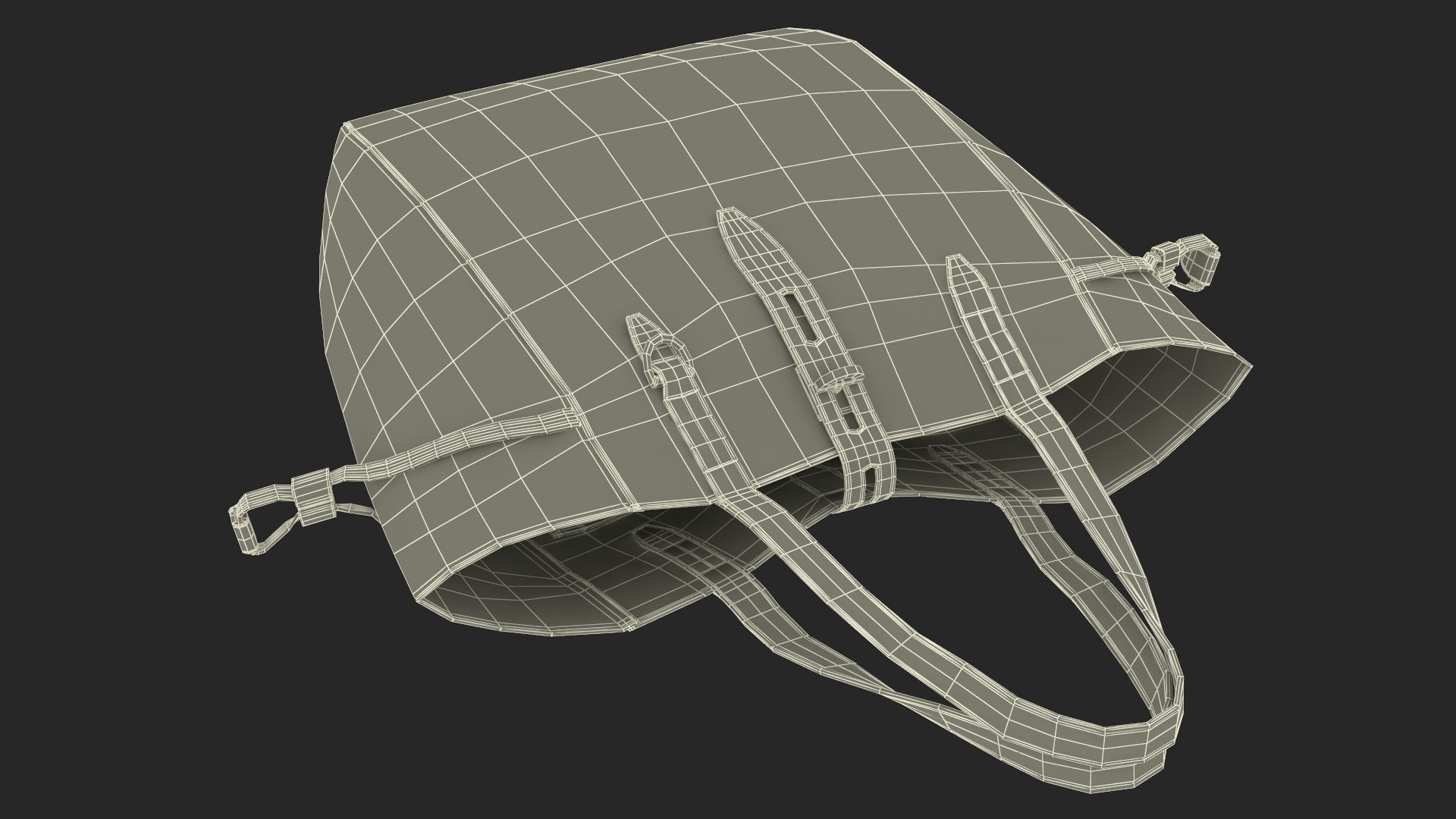 3D Model Black Shopper Tote Bag - TurboSquid 2098141