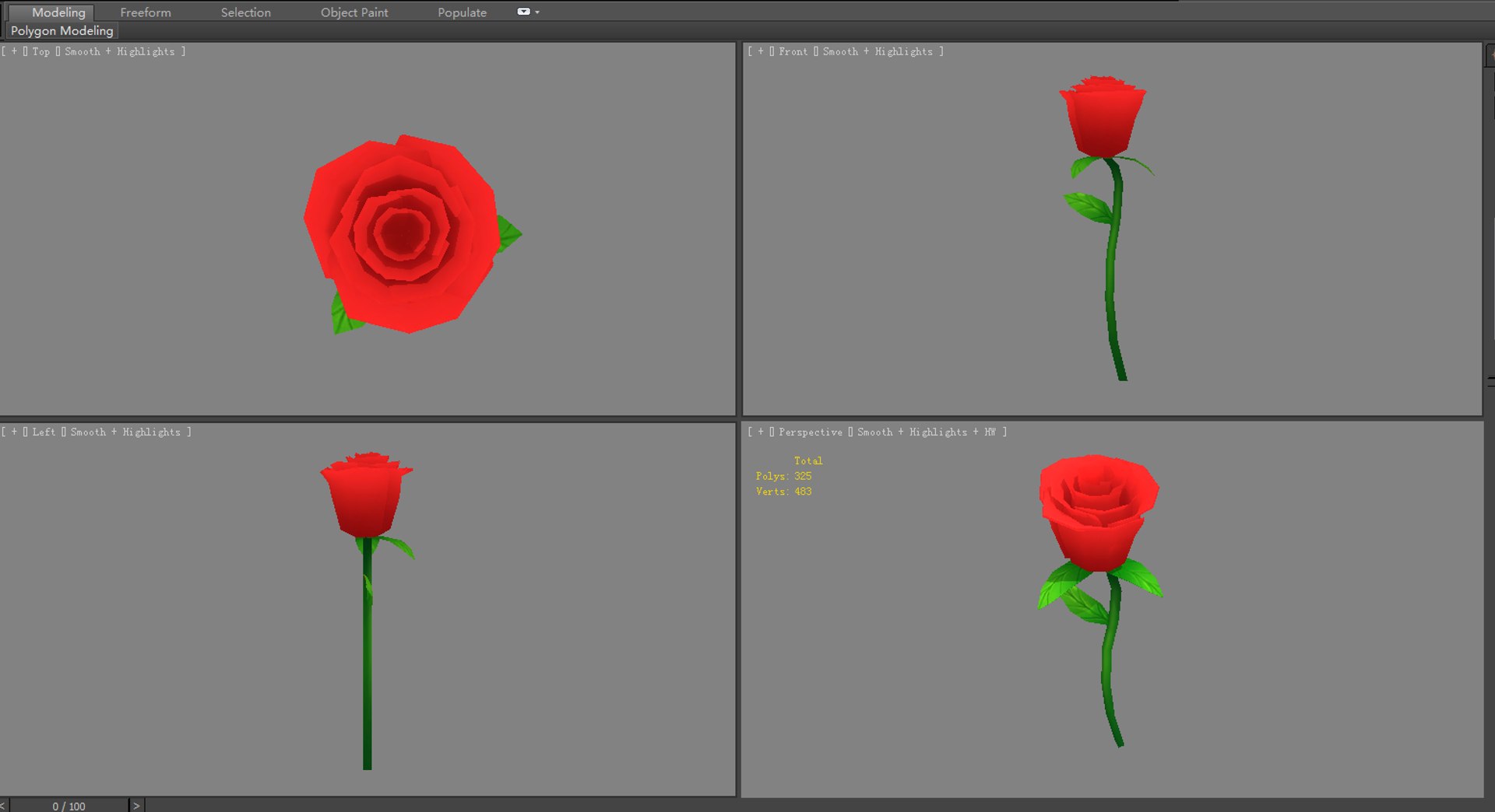 Flower Redrose Model - TurboSquid 1659584