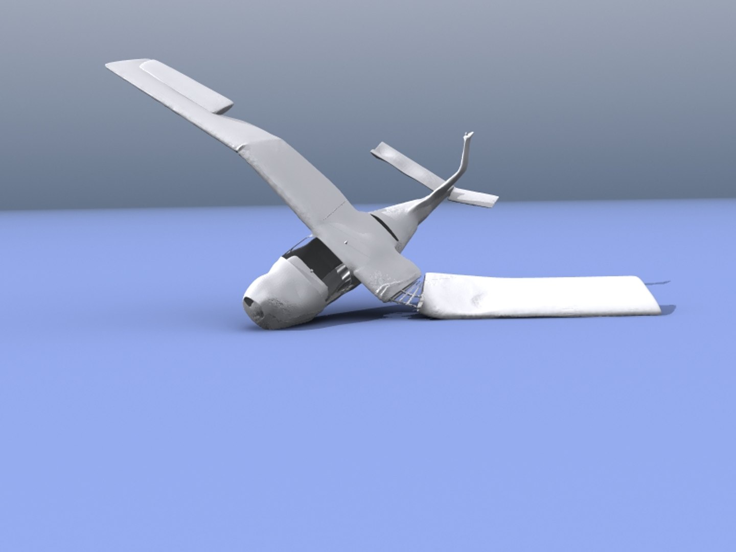 3d Wreck Plane Model