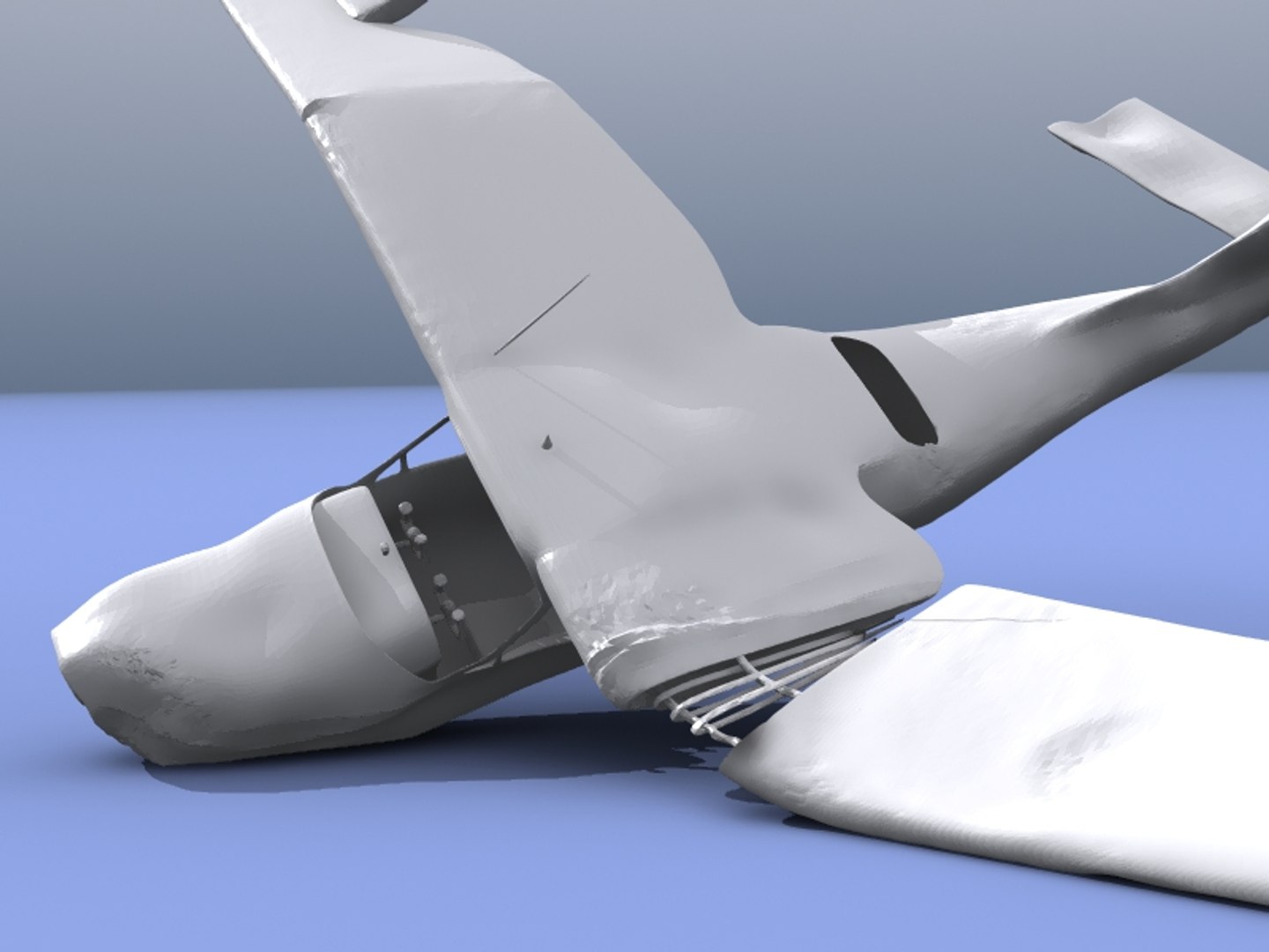3d Wreck Plane Model