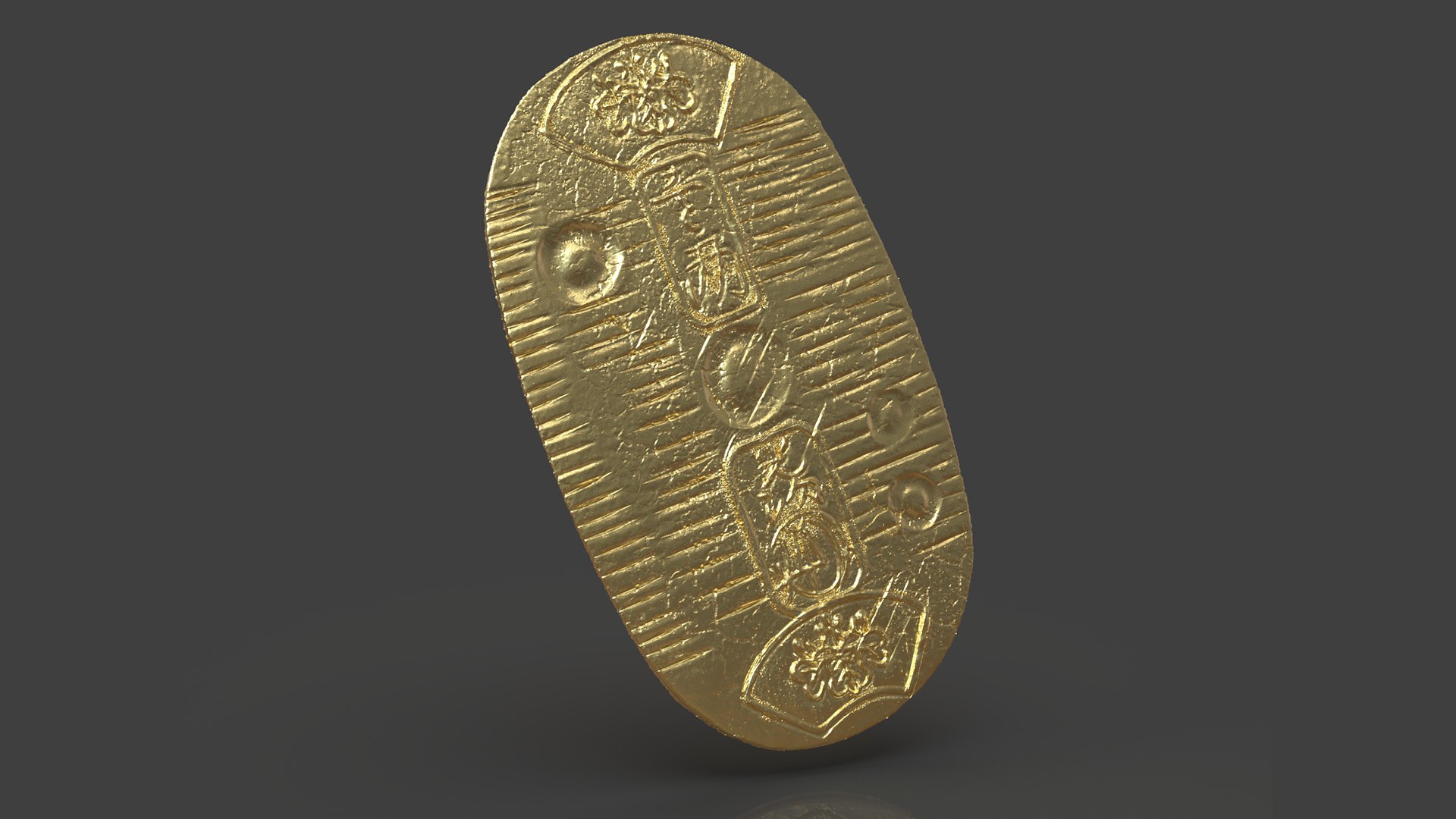3D Model Gold Koban Coin - TurboSquid 2375072