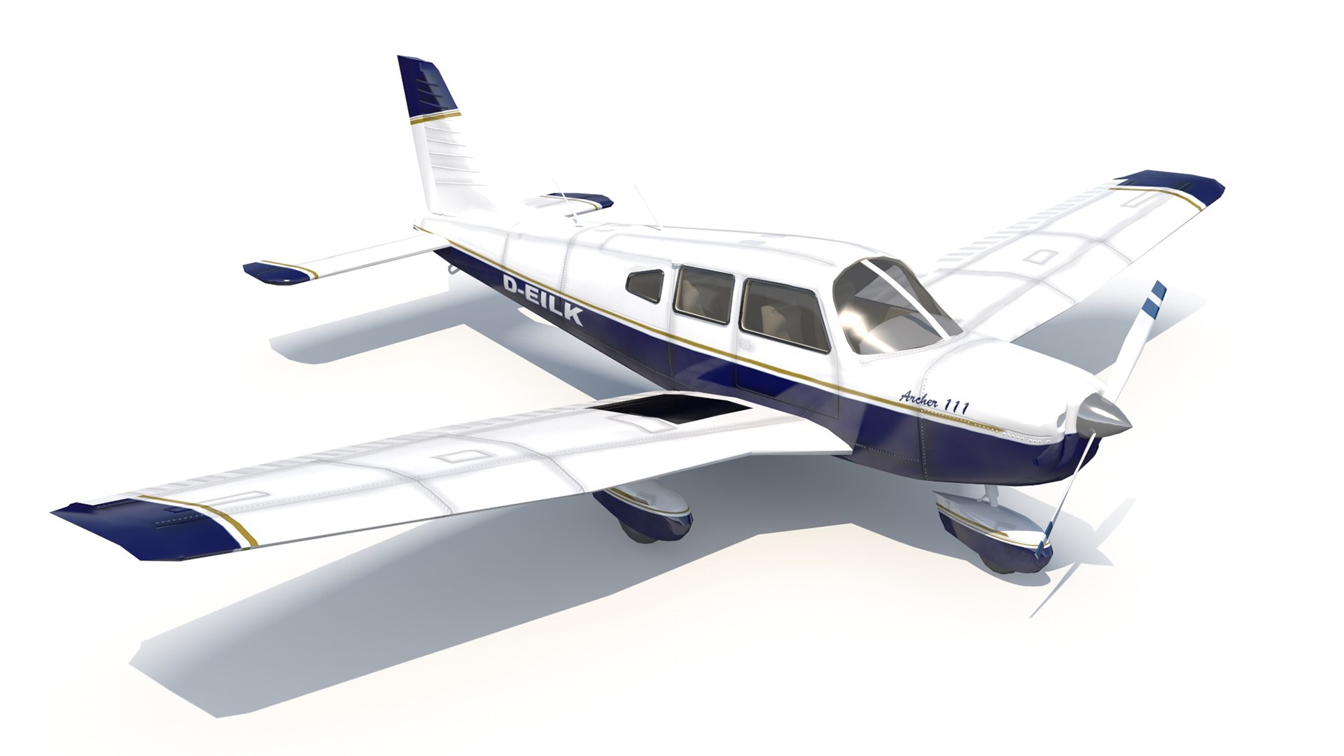 Piper Archer Aircraft Plane 3d Model