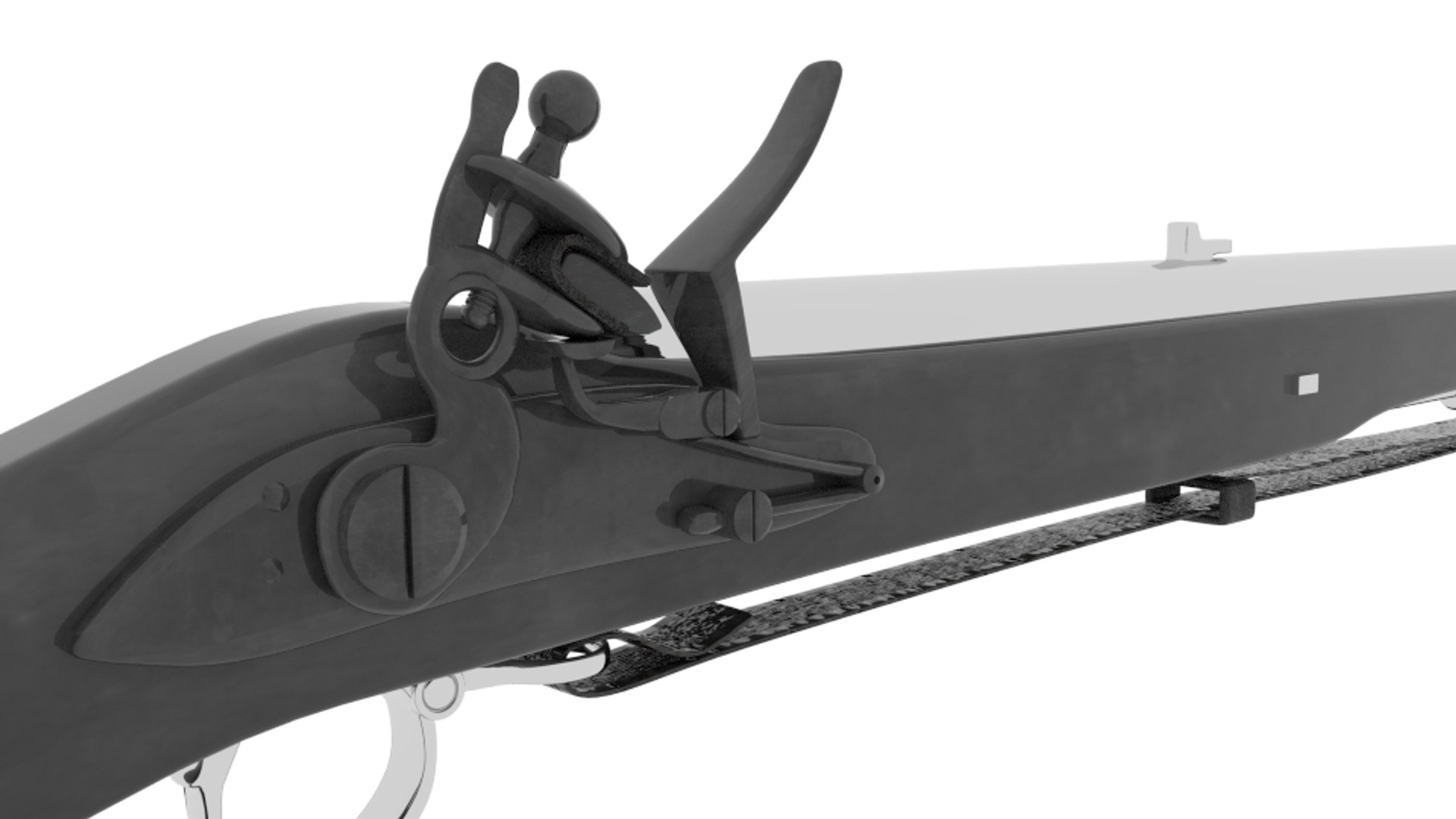 3d Baker Flintlock Rifle