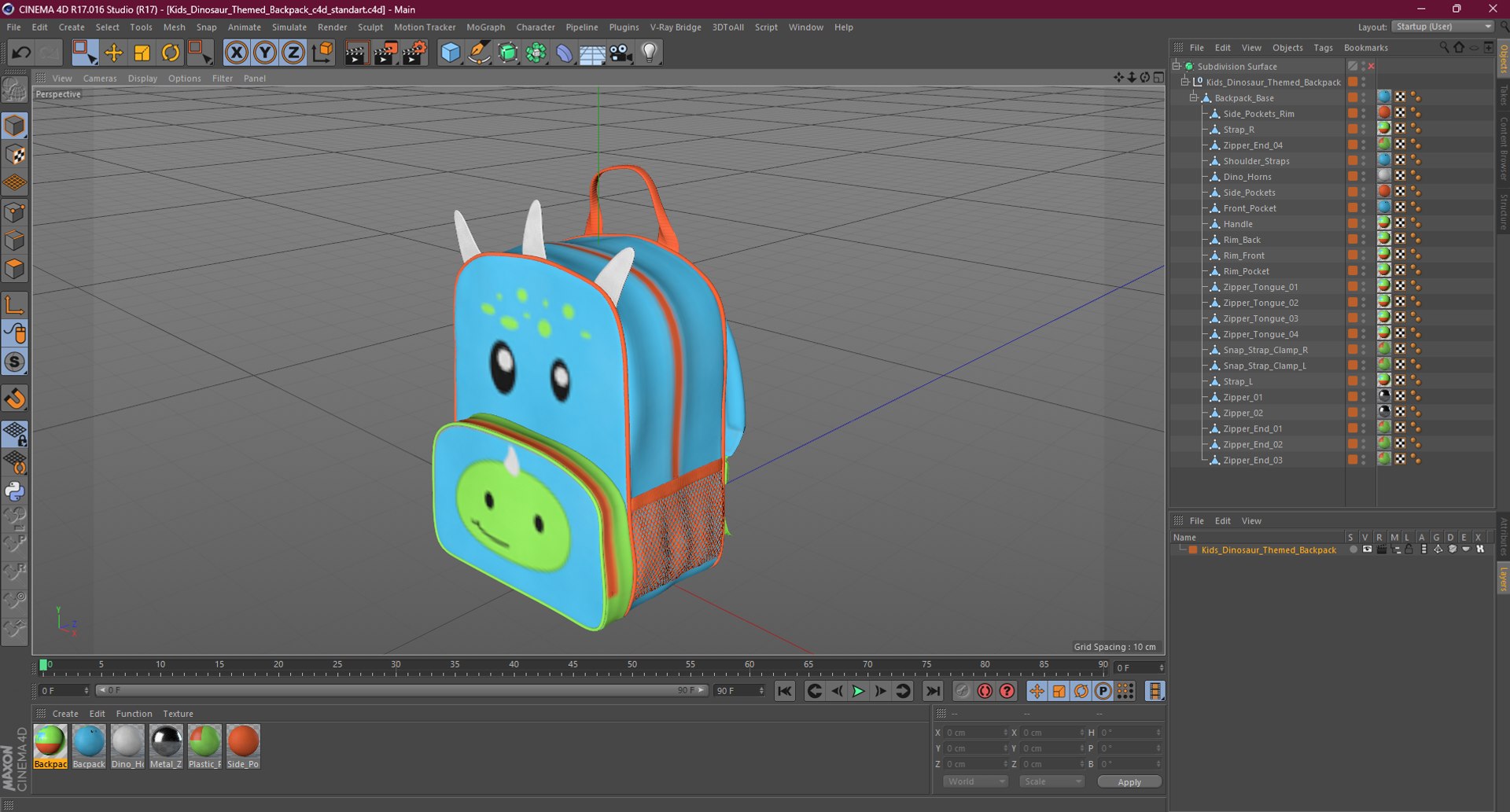 Kids Dinosaur Themed Backpack 3D - TurboSquid 2243871