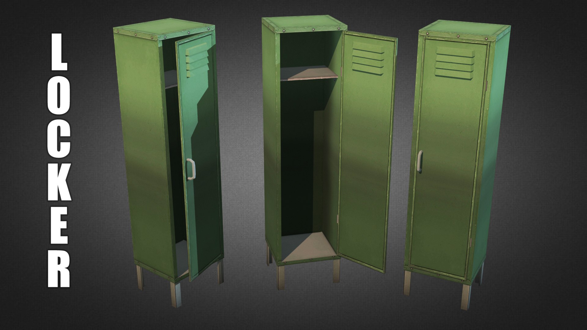 metal locker 3d model