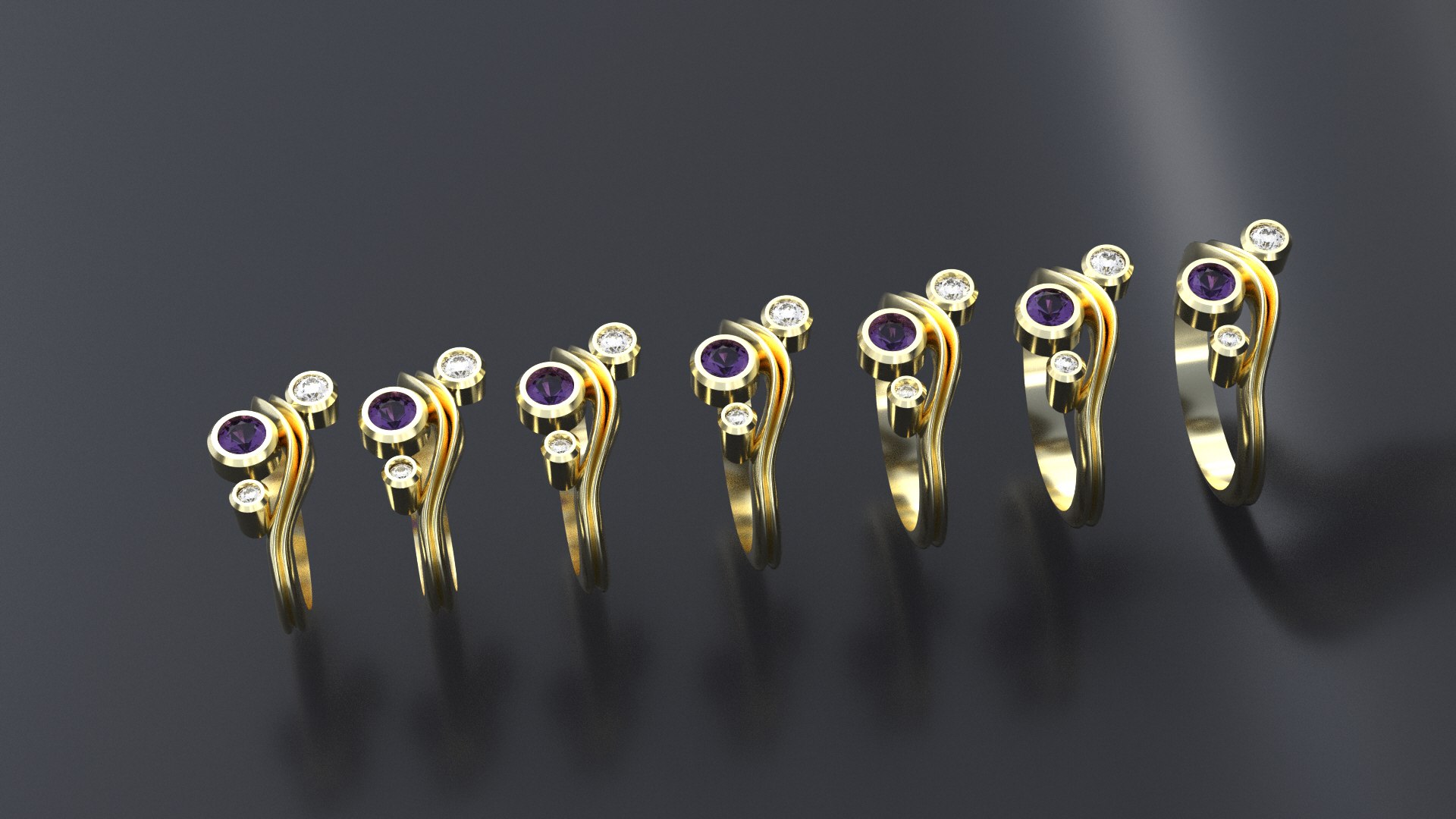 Wedding band-rings with gems cnc model or print model 3D - TurboSquid ...