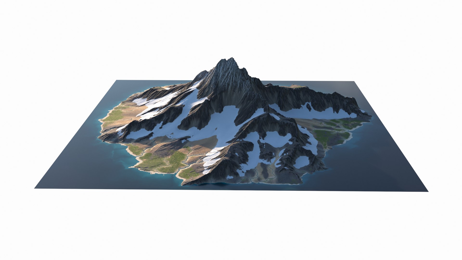 Mountain Island Model - TurboSquid 2165596