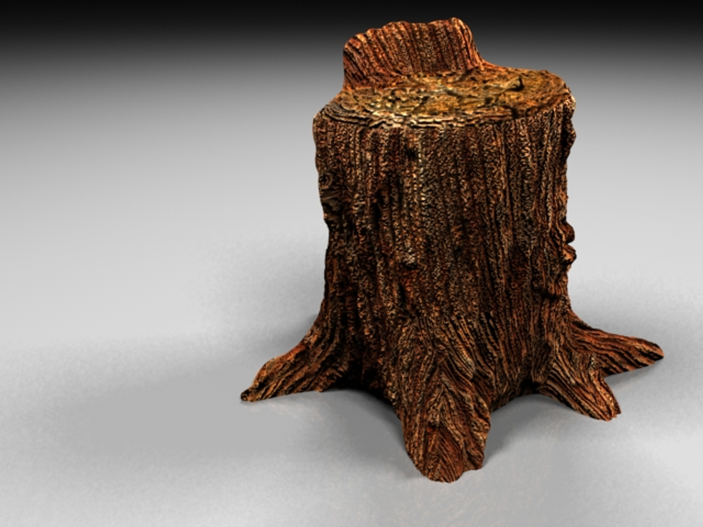 free realistic tree stump 3d model