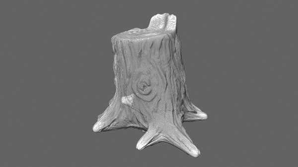 free realistic tree stump 3d model