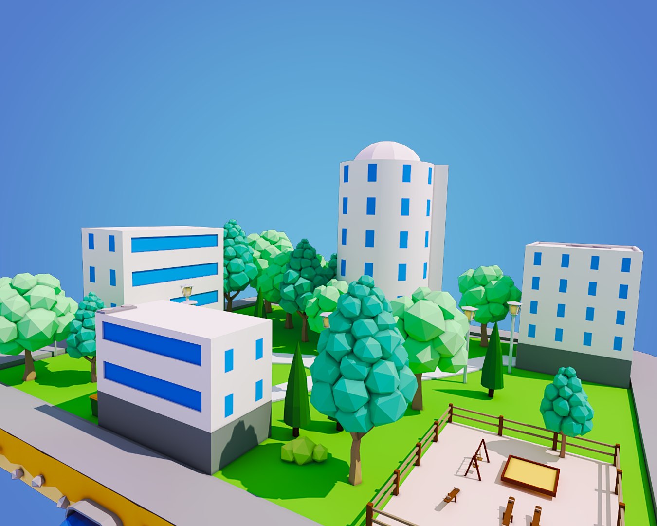 City Block 3D Model - TurboSquid 1254571