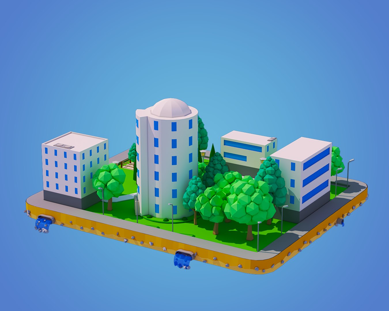 City Block 3D Model - TurboSquid 1254571