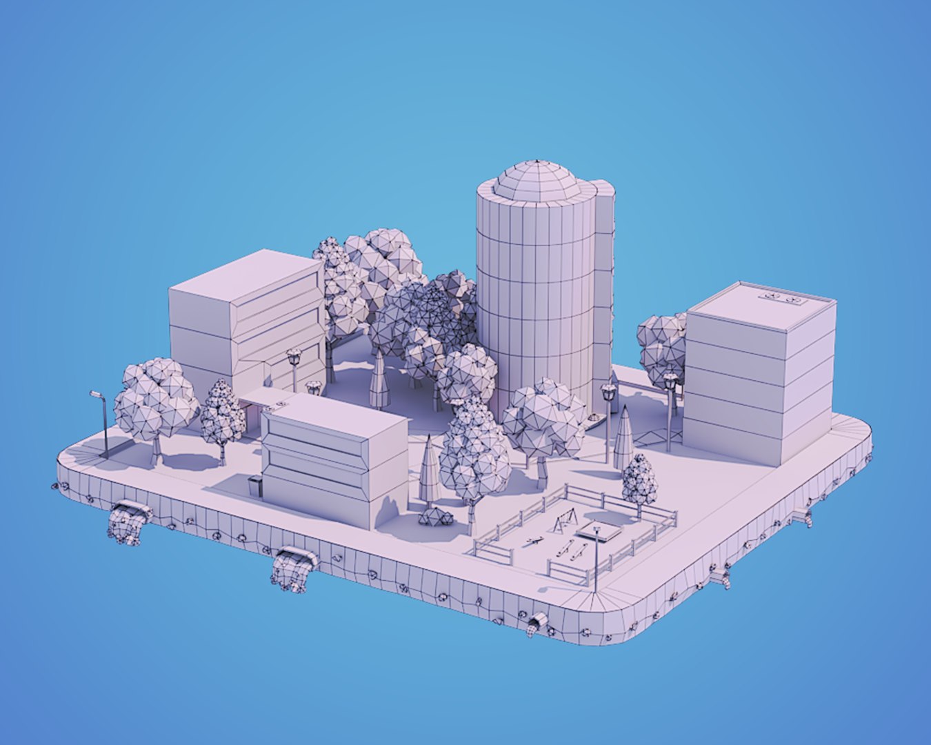 City Block 3D Model - TurboSquid 1254571