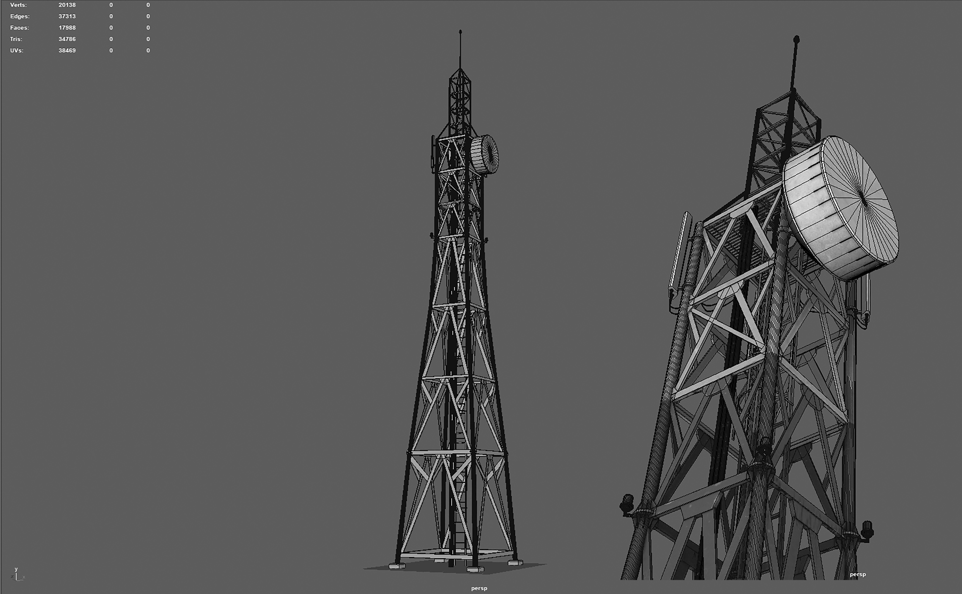 3D radio tower model - TurboSquid 1690280