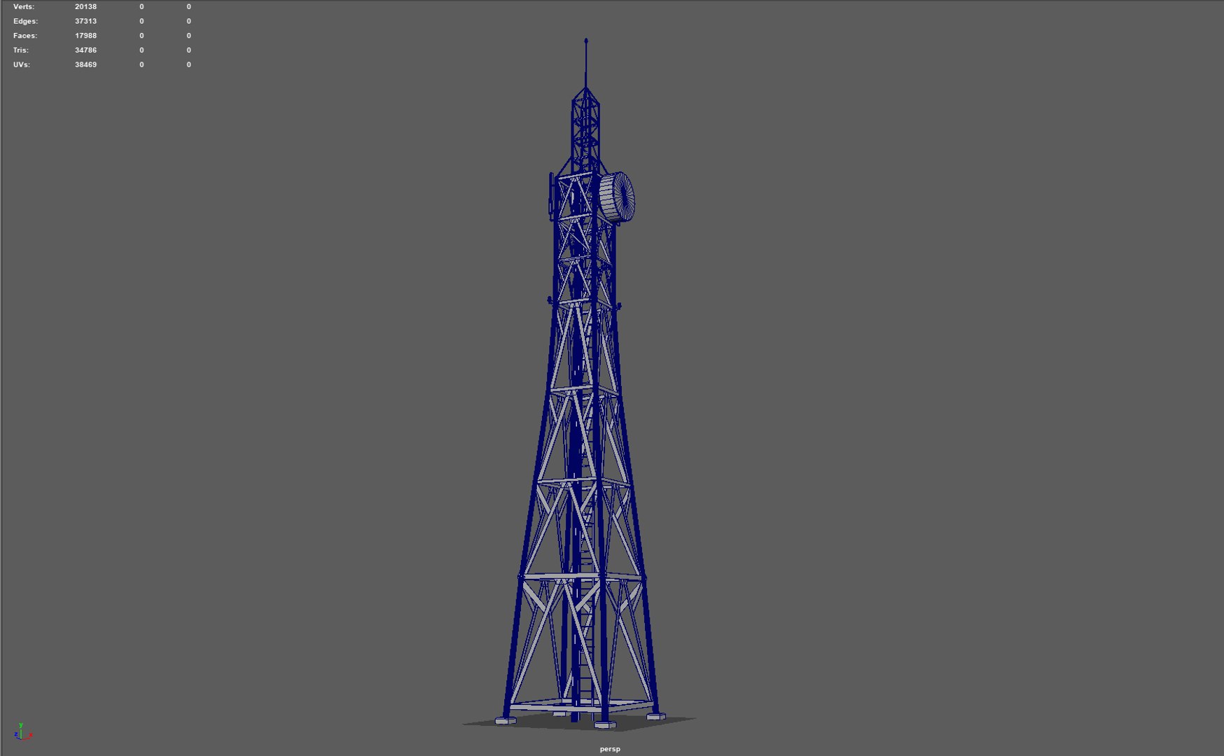 3D Radio Tower Model - TurboSquid 1690280