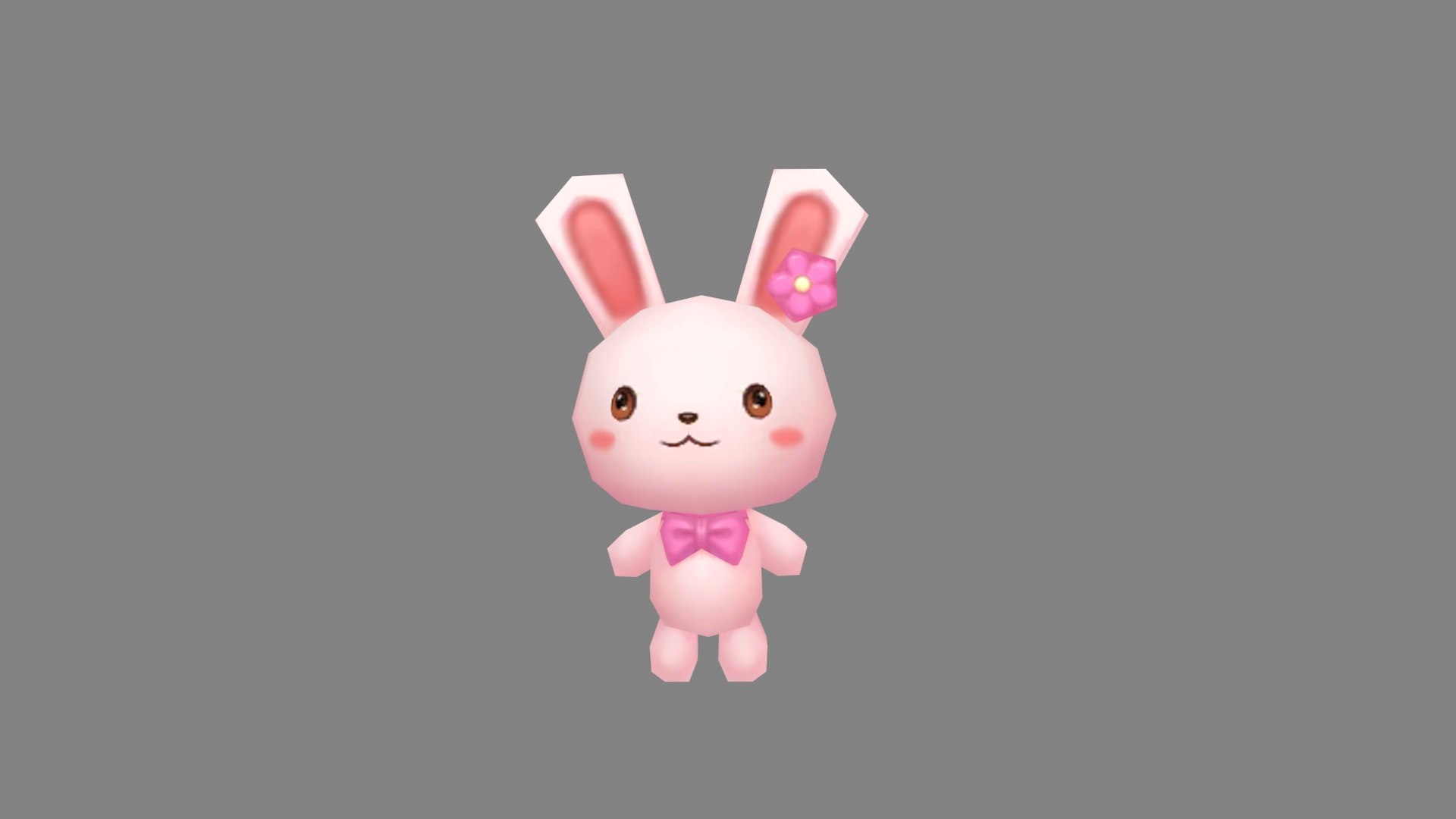 3D Cartoon Pink Bunny Toy Low-poly 3D Model - TurboSquid 1959356