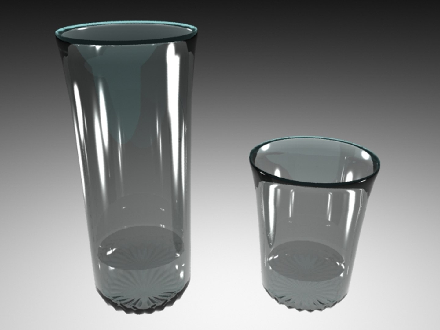 3d Single Double Shot Glasses Model