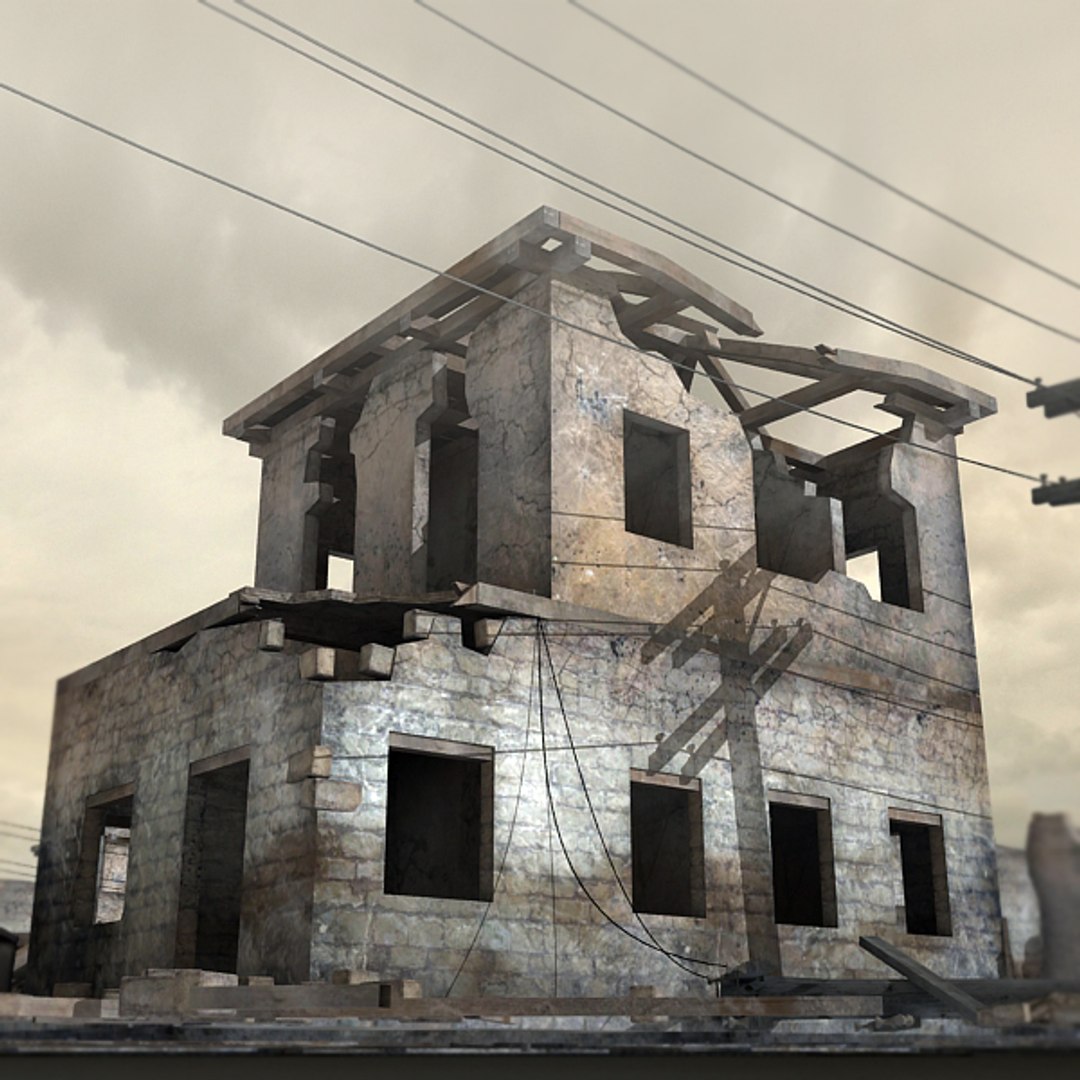 3d ruined scene model