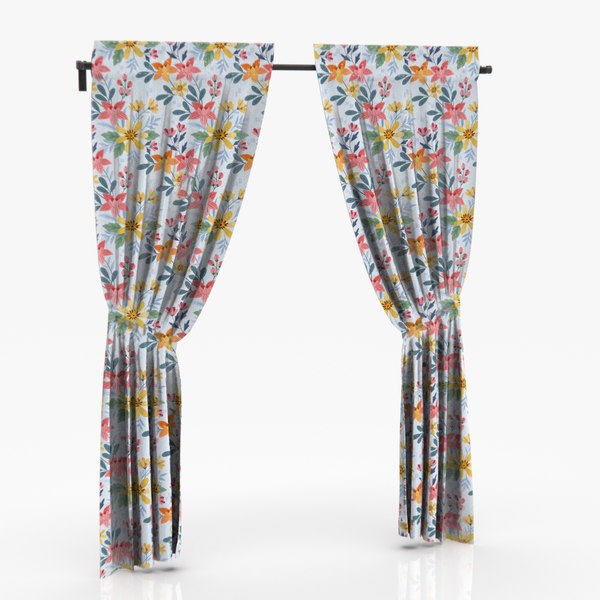 modelo 3d Curtain with ties - TurboSquid 1980349