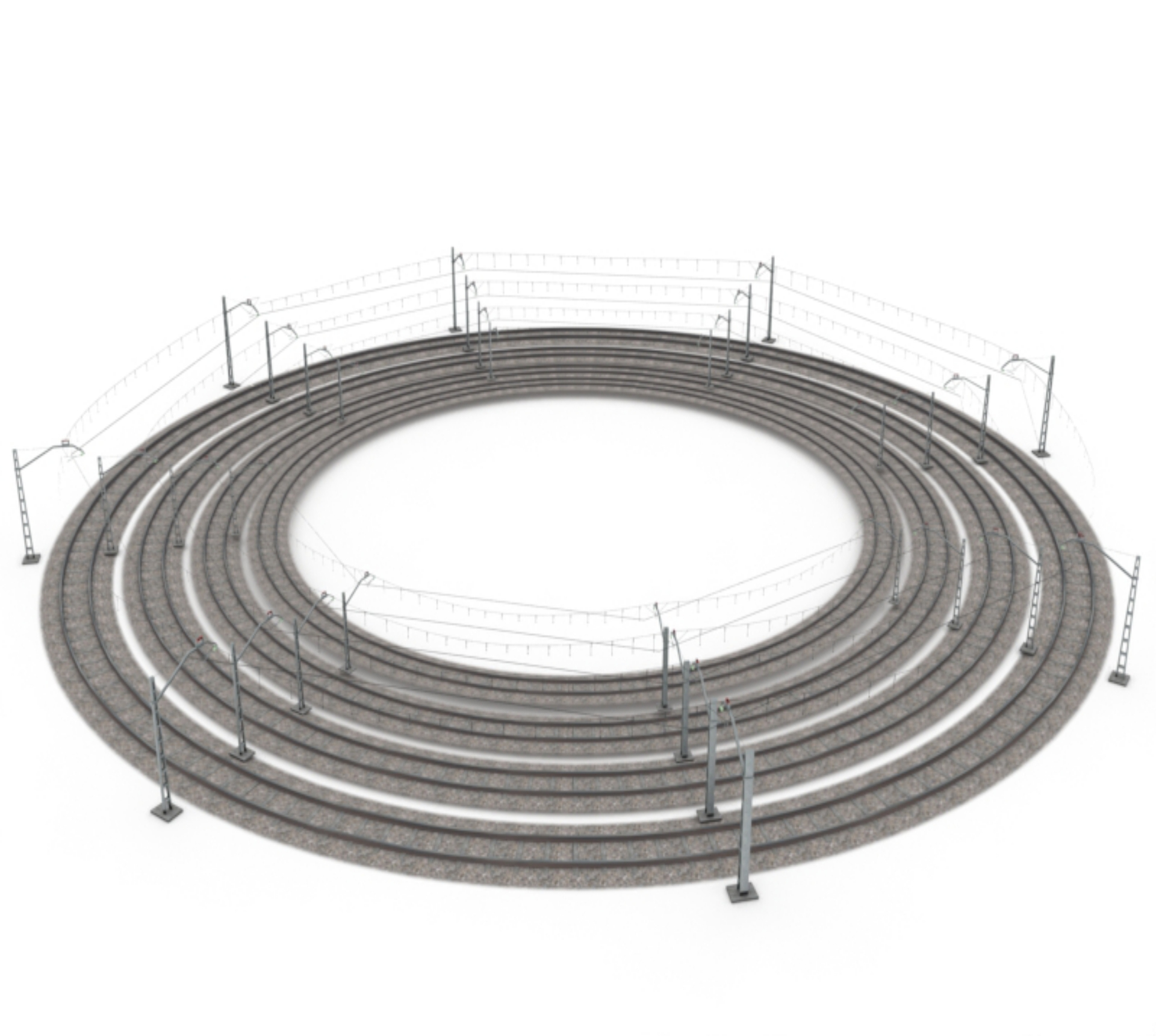 modelo 3d Carril de tren circular - TurboSquid 1762154