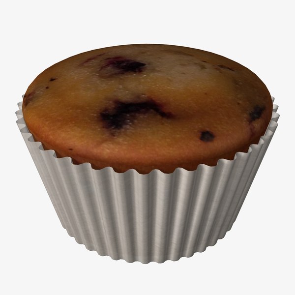 3d model of blueberry muffin