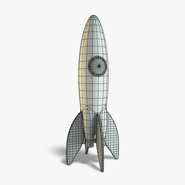rocket retro 3d obj