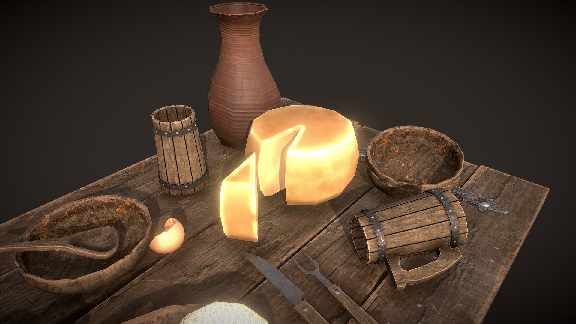 Medieval-tavern-table Model - TurboSquid 1865316